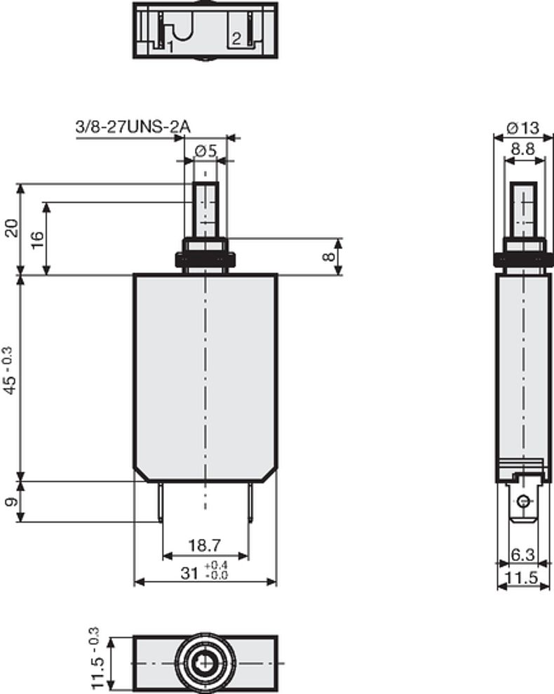 T13-211 - Circuit Breaker for Equipment thermal, Threaded neck type ...
