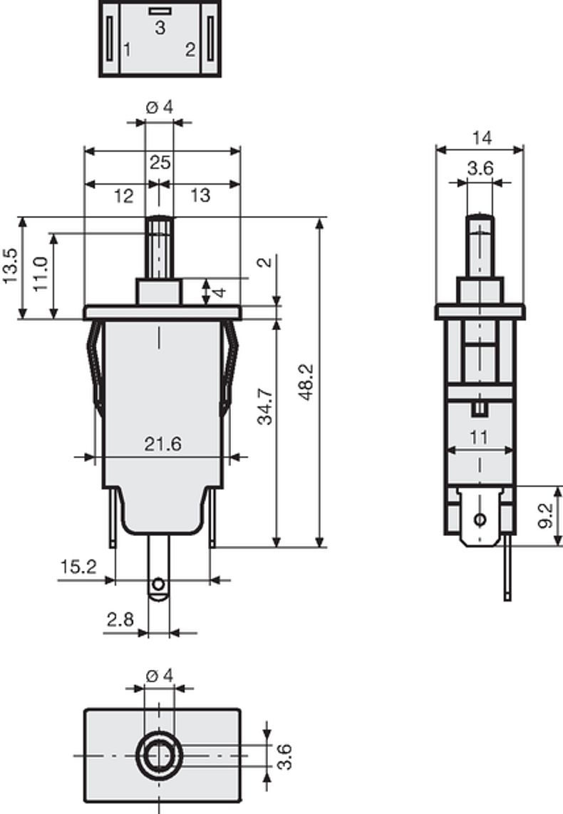 T11-614 - Circuit Breaker for Equipment thermal, Snap-in type, Reset ...